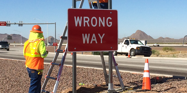 The right approach to a wrong-way driver