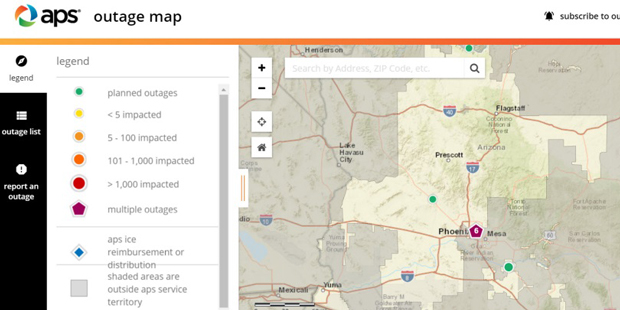 APS rolling out power outage map in time for monsoon season