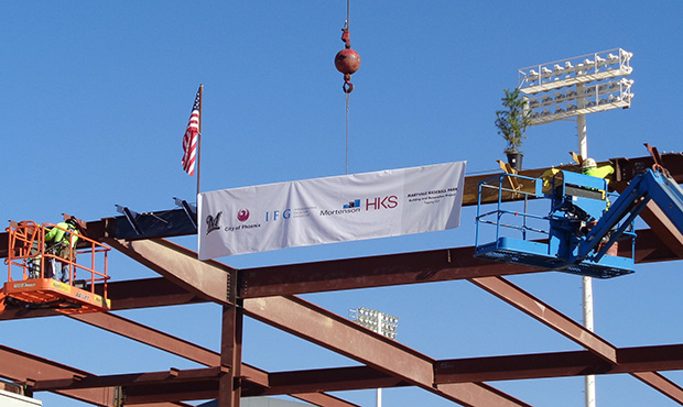 Brewers place last beam of renovations at Phoenix's Maryvale ballpark