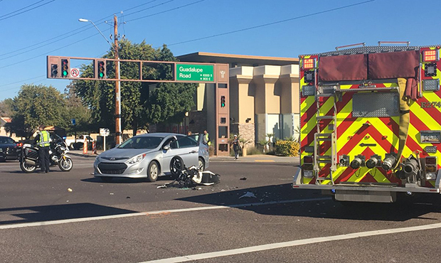 Motorcyclist dies after collision with vehicle in Tempe