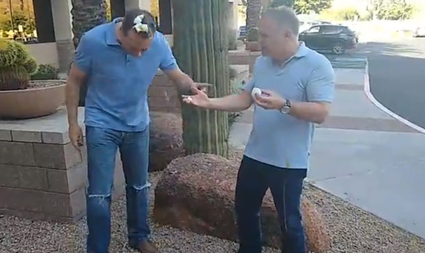 Mac and Gaydos take raw eggs on the head for Crack Cancer challenge