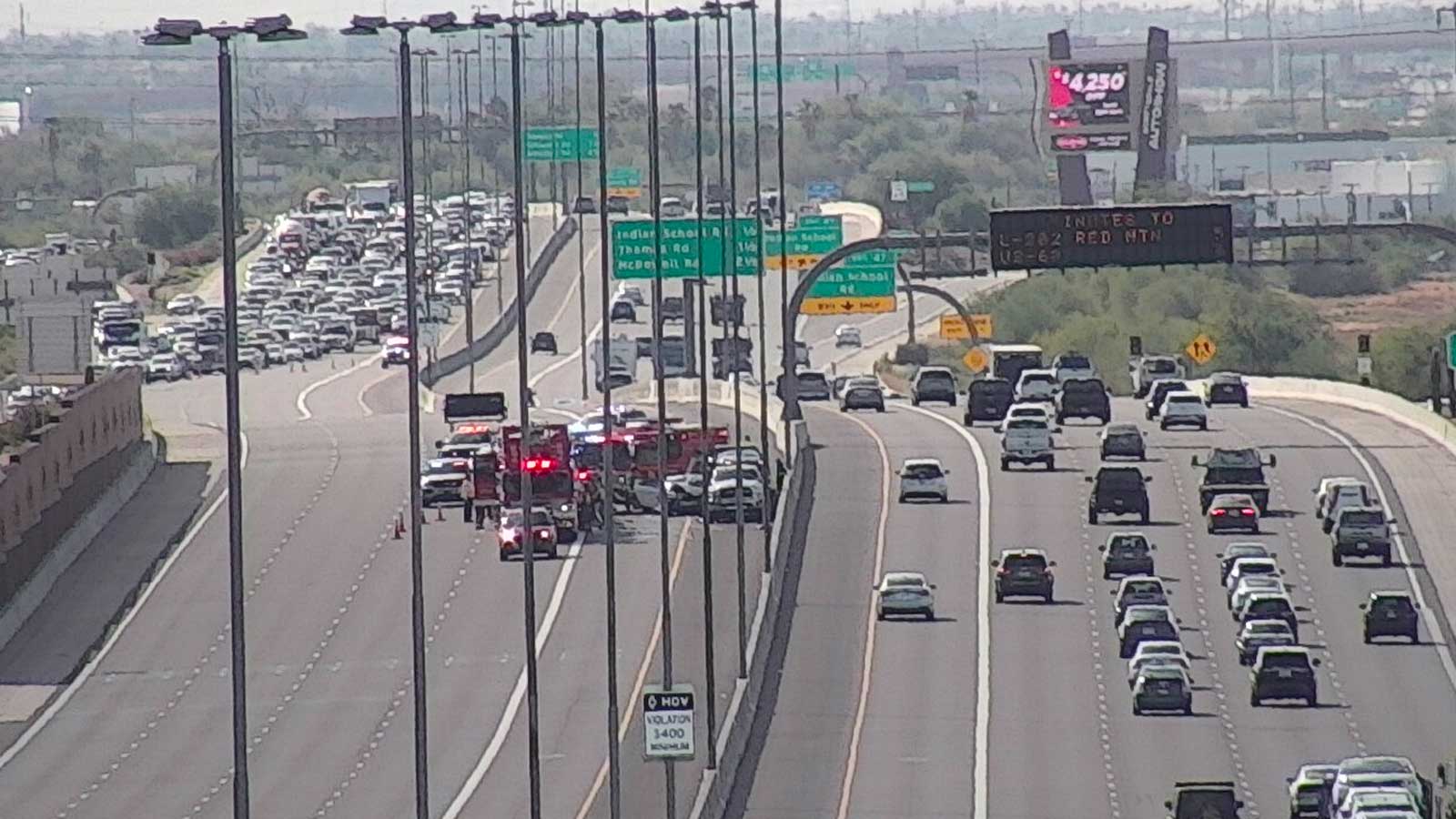 Northbound Loop 101 Pima Freeway closed after wreck in Scottsdale